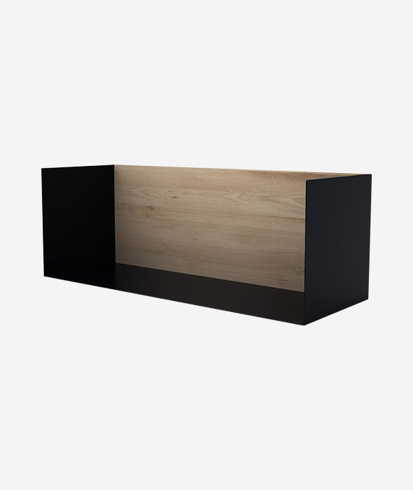 thin black floating shelf